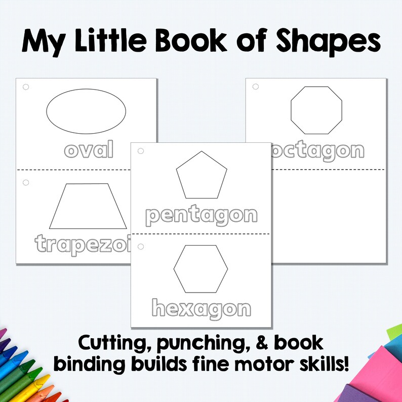 Printable Shapes Book for Prek and Kindergarten Black and White ...