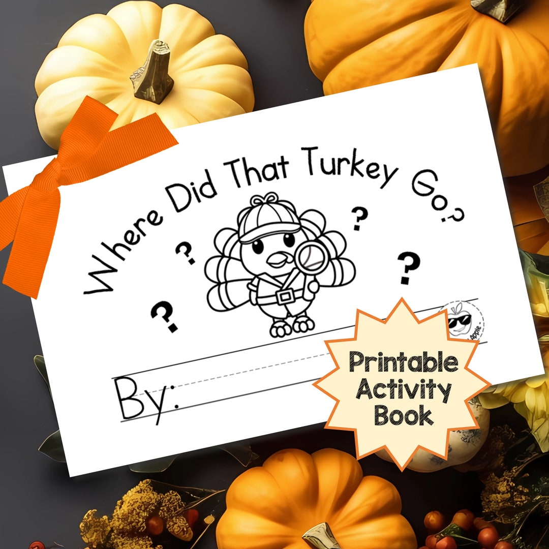 Printable Turkey in Disguise Activity Book Black & White Preschool ...