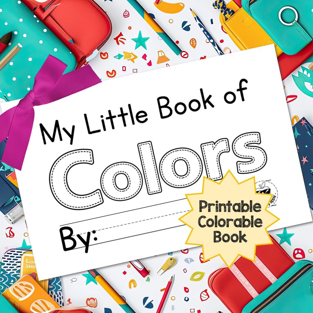 Printable Colors Book for Prek and Kindergarten - Black and White ...