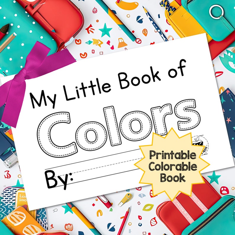 Printable Colors Book for Prek and Kindergarten - Black and White ...