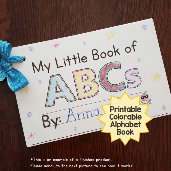Printable Alphabet Book for Prek and Kindergarten Black and - Etsy