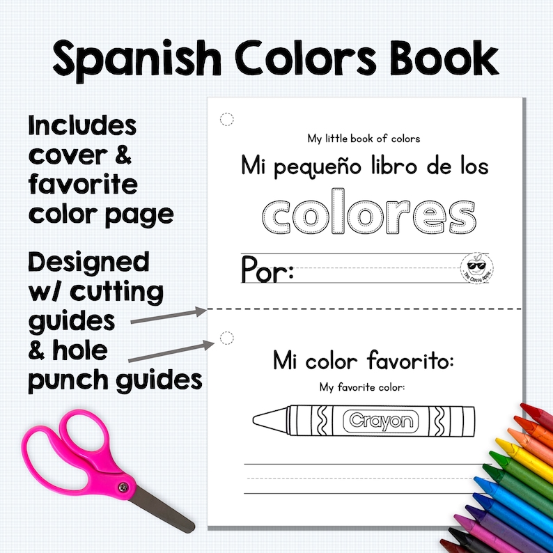Printable Colors Book in Spanish & English (español Y Inglés) for Prek ...