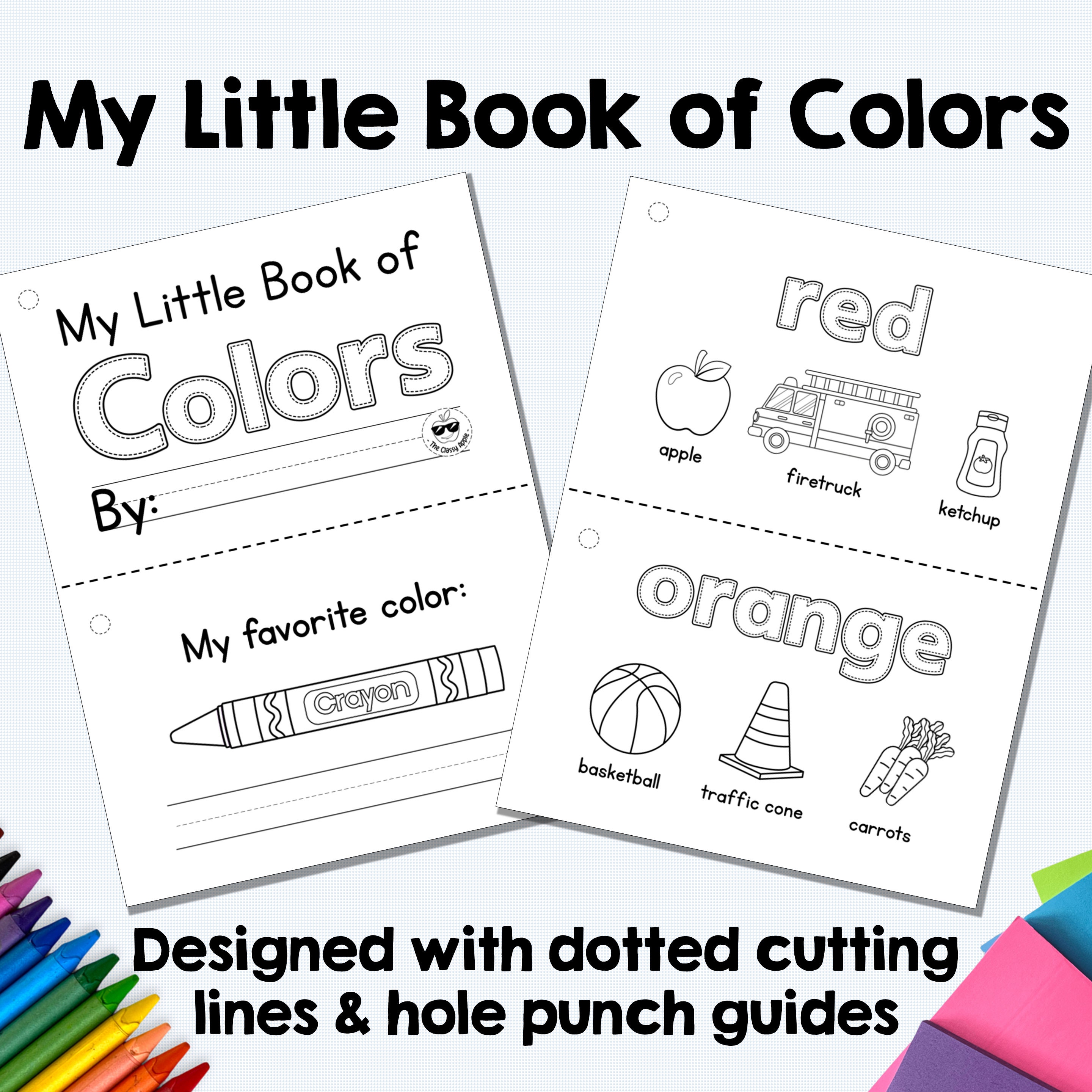 Printable Colors Book for Prek and Kindergarten Black and White ...