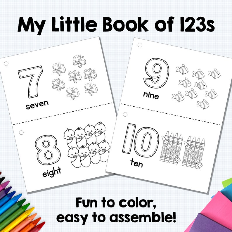 Printable Numbers 1-10 Book for Prek and Kindergarten - Black and White ...