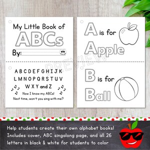 Printable Alphabet Book for Prek and Kindergarten Black and White ...