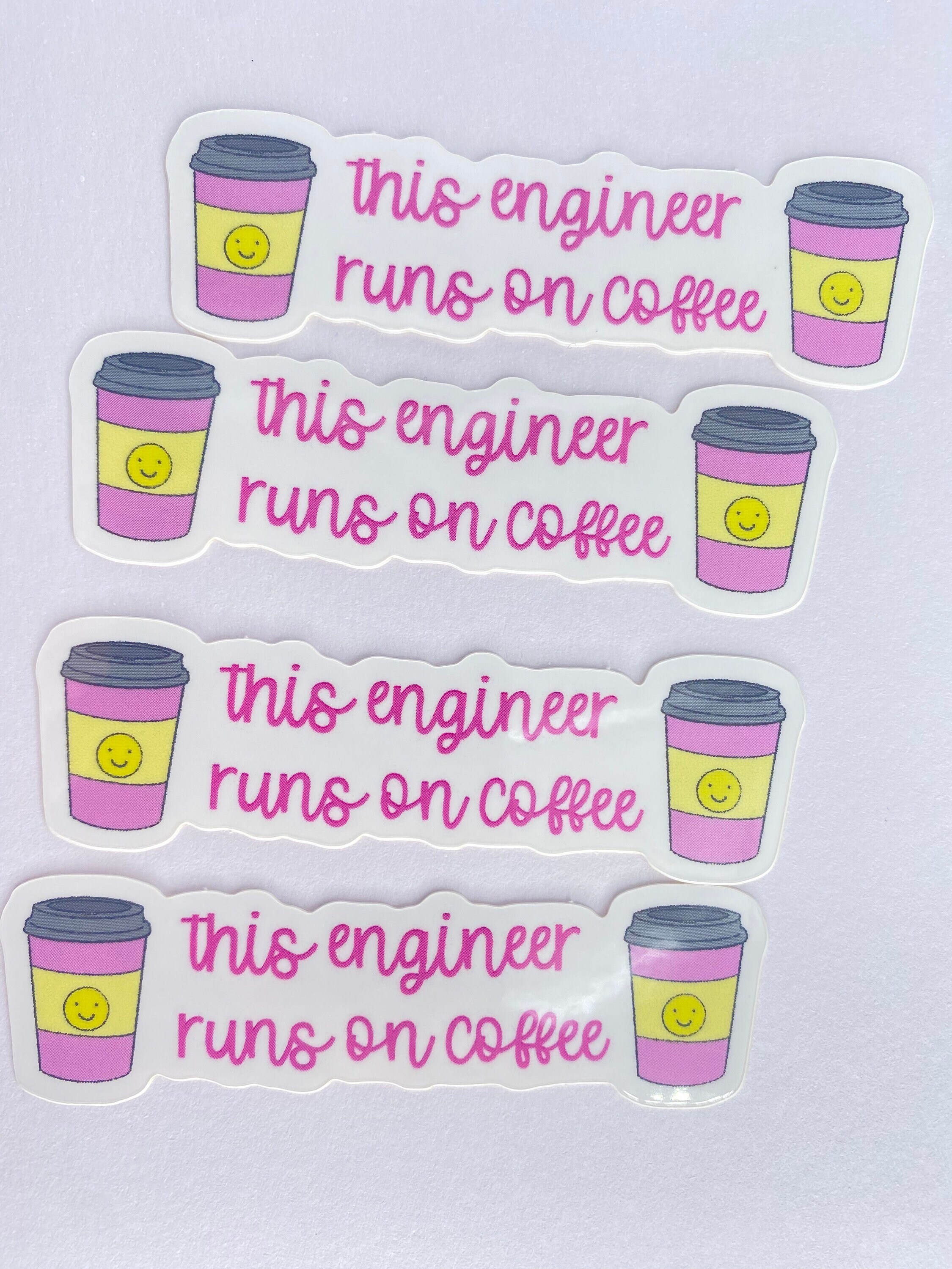 This Engineer Runs on Coffee Sticker Engineering Sticker Sticker for ...