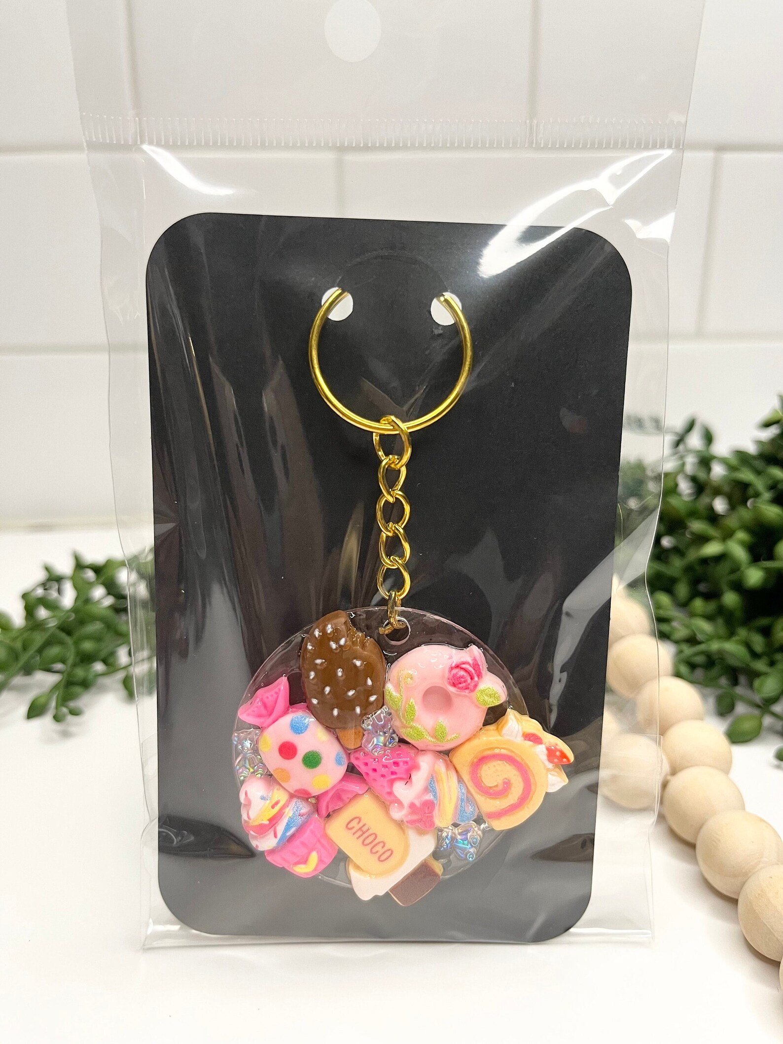 Ice Cream & Candy Resin Keychains Handmade Key Ring Gifts for Her Cute ...