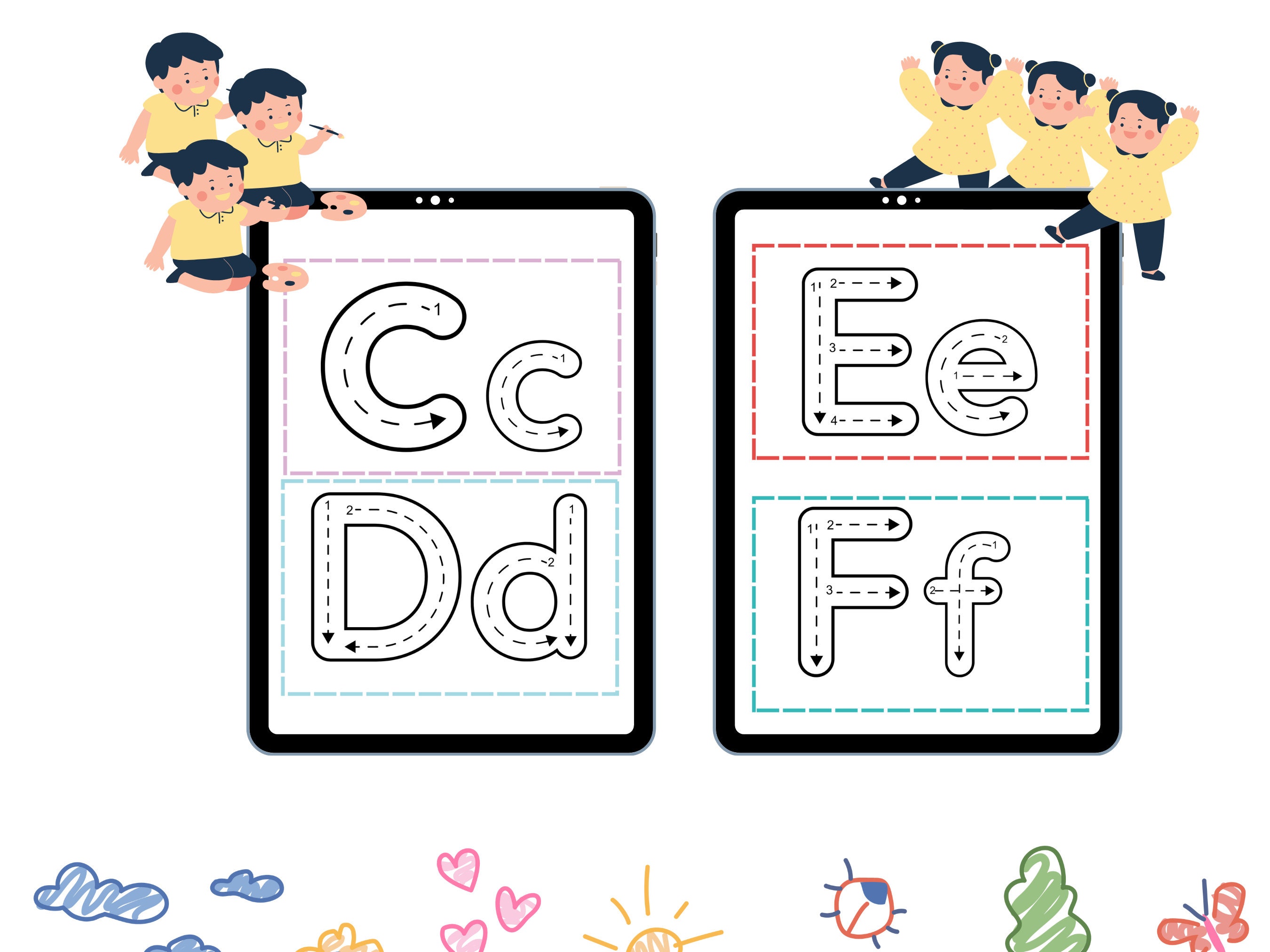 Alphabet Tracing Cards for Kids Montessori ABC, Learning Preschool and ...
