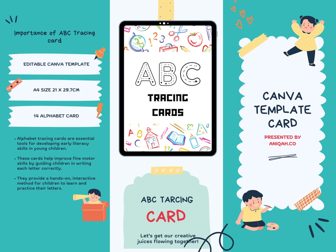 Alphabet Tracing Cards for Kids Montessori ABC, Learning Preschool and ...