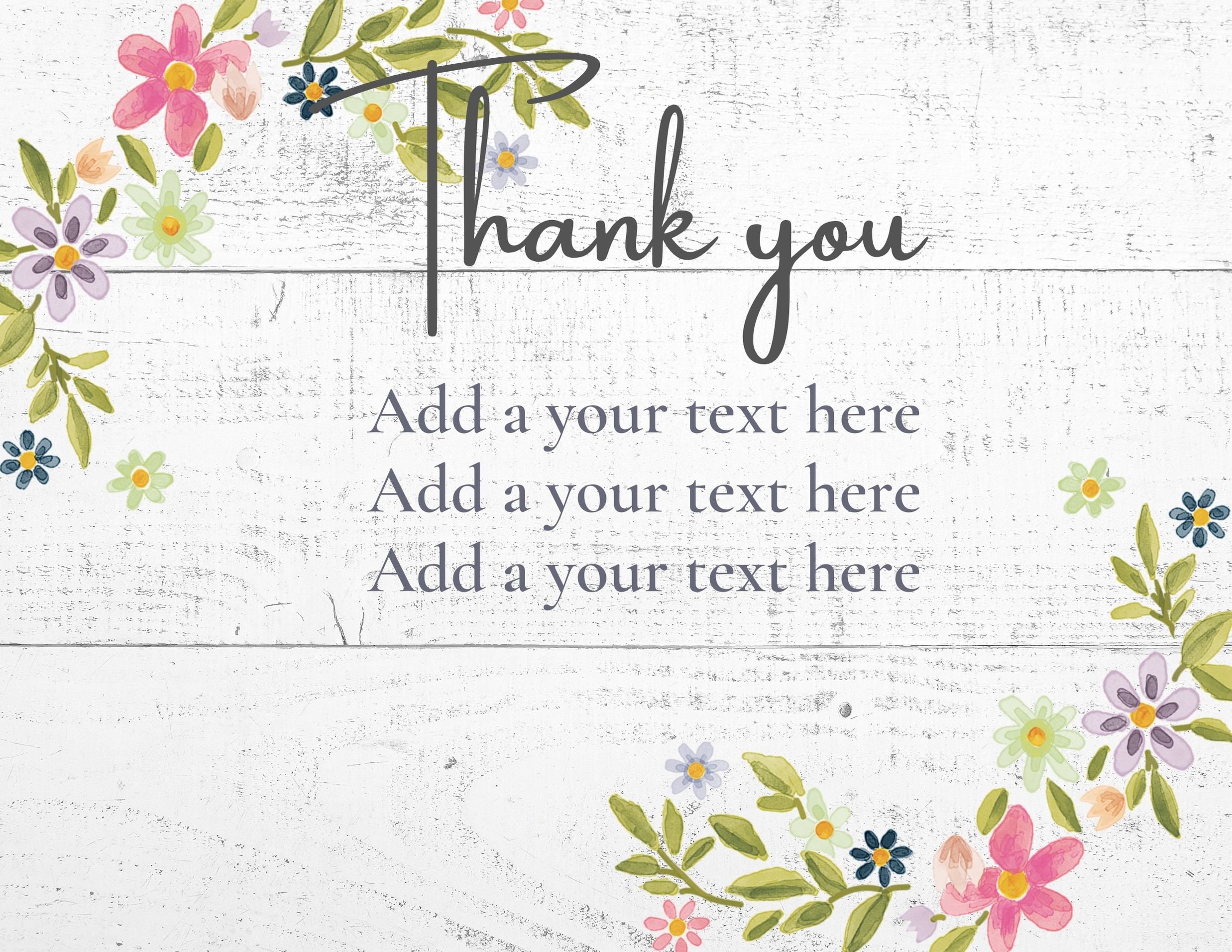 DIGITAL TEMPLATE DOWNLOADABLE Thank You Card for Any Occasion - Etsy
