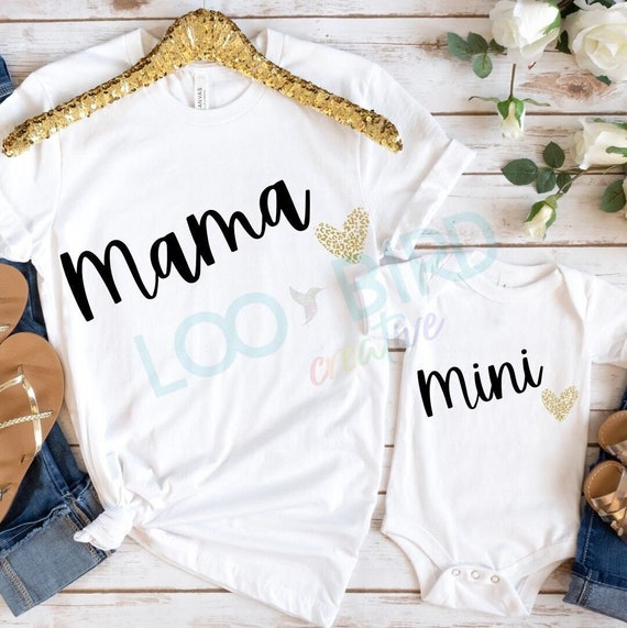 Mama and Mini Leopard Heart SVG SVG for Mom and Daughter - Etsy