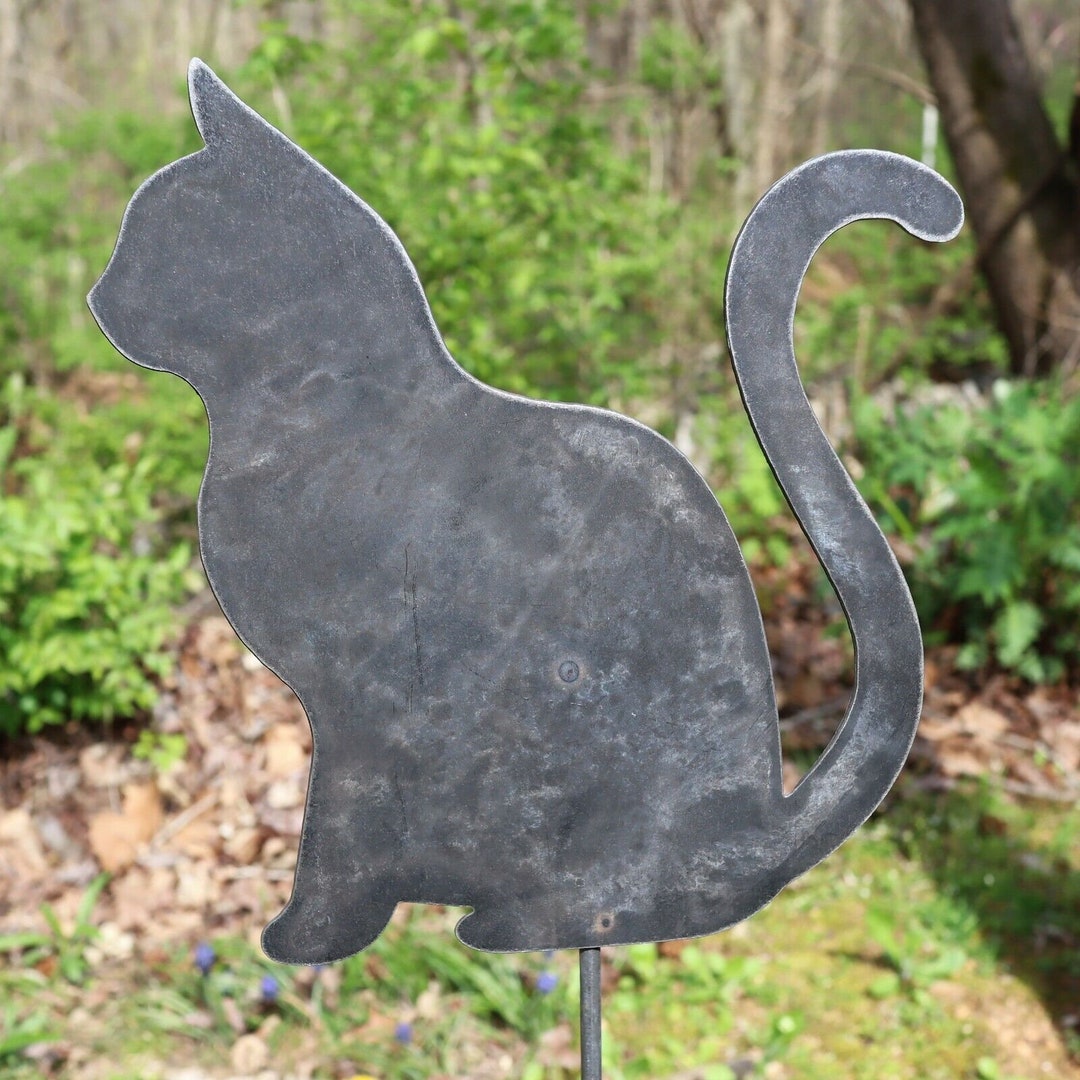 Metal Cat Garden Stake Steel Gardening Decor Animal Yard - Etsy