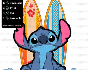 Stitch Cake Topper, Cake Topper With Shaker, SVG & PNG, Hawaiian Party ...