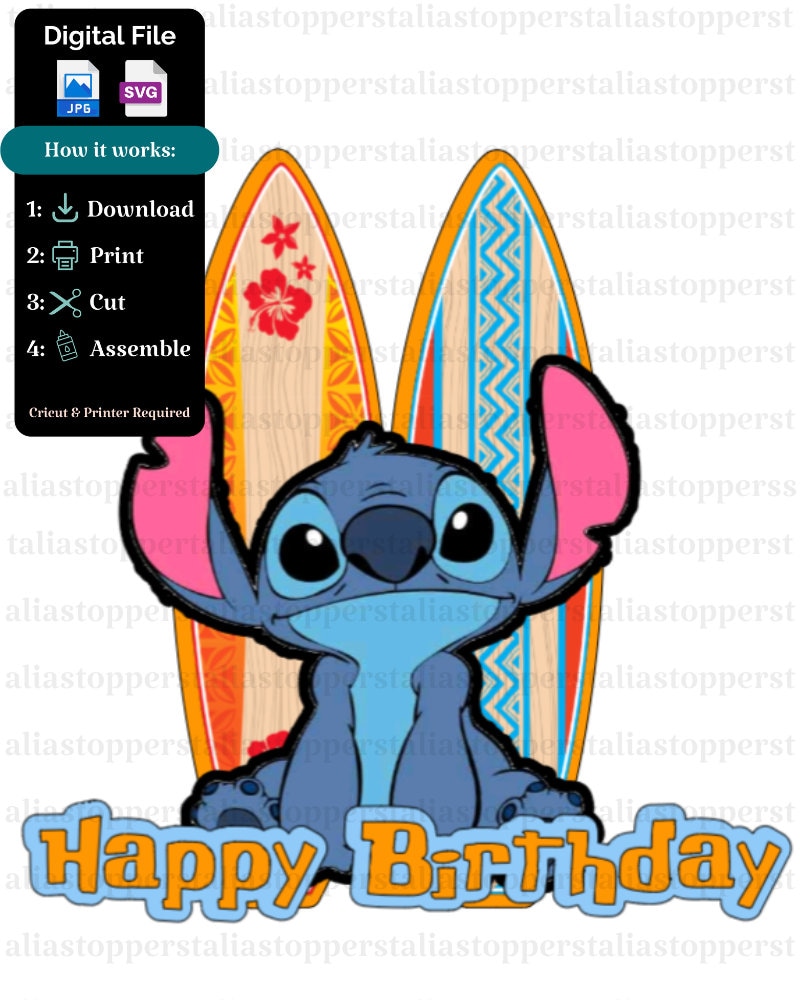 Stitch Cake Topper - Etsy