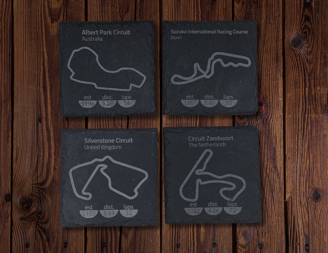Formula 1 Coasters F1 Coaster Set F1 Slate Coasters Formula One 2024 ...