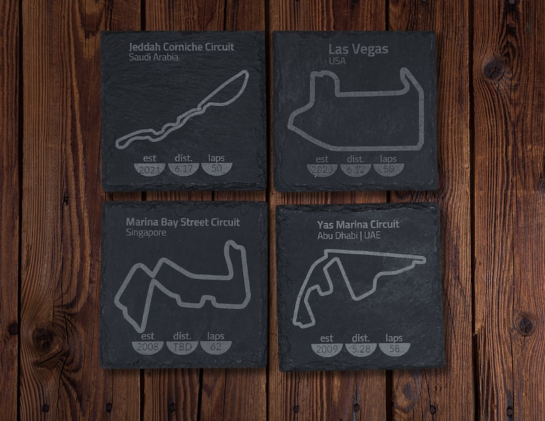 F1 Slate Coasters: Formula 1 Racing Circuit Track Art - Etsy