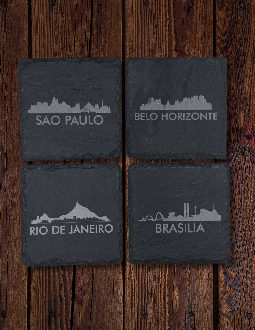 Brazil | Brasil | Slate Coaster Set | Home | Housewarming | Brazil ...