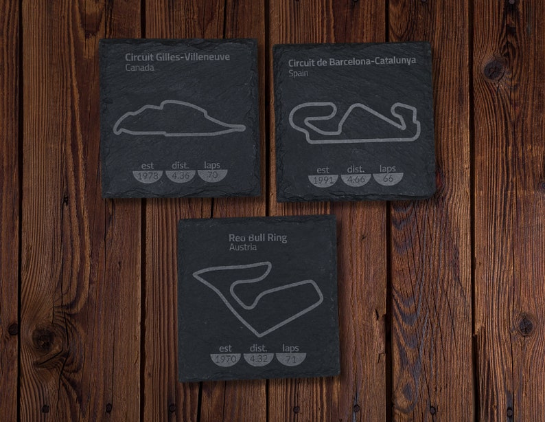 F1 Slate Coasters: Formula 1 Racing Circuit Track Art - Etsy