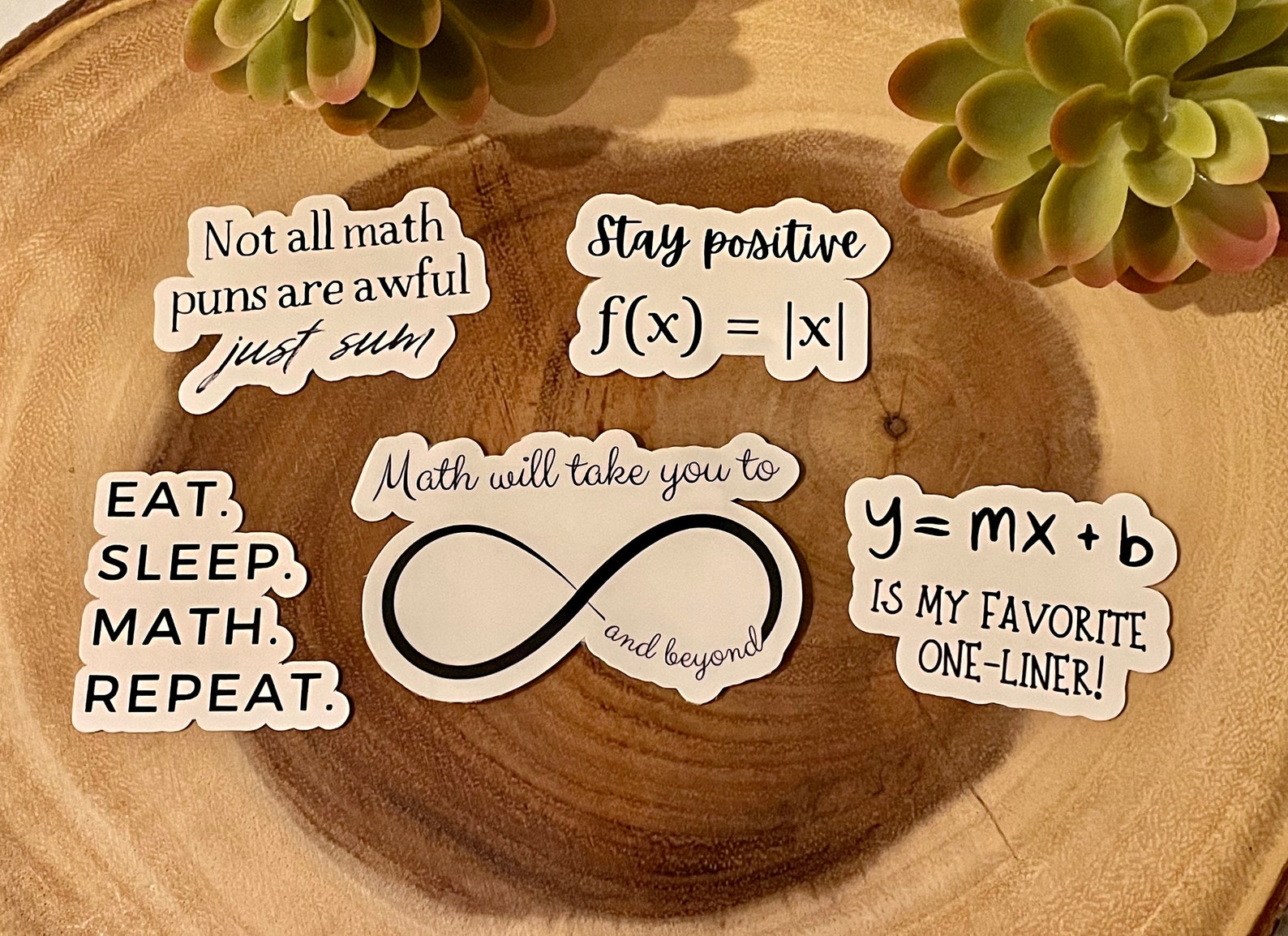 Black and White Math Stickers, Teacher Stickers, Math Puns, Sticker Set ...