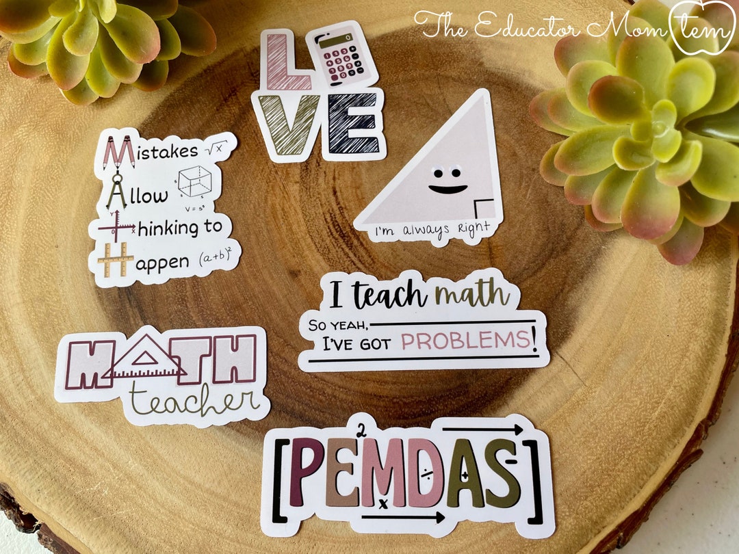 Math Stickers, Teacher Stickers, Math Puns, Sticker Set - Etsy