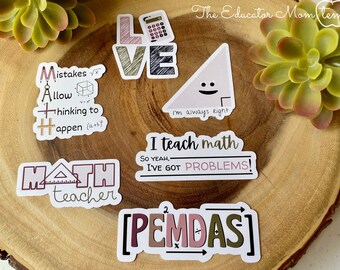 Black and White Math Stickers, Teacher Stickers, Math Puns, Sticker Set ...