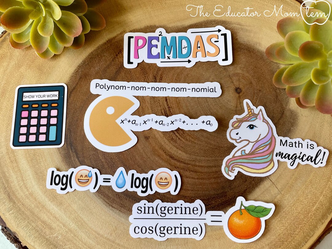Bright Math Stickers, Teacher Stickers, Math Puns, Sticker Set - Etsy