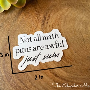 Black and White Math Stickers, Teacher Stickers, Math Puns, Sticker Set ...