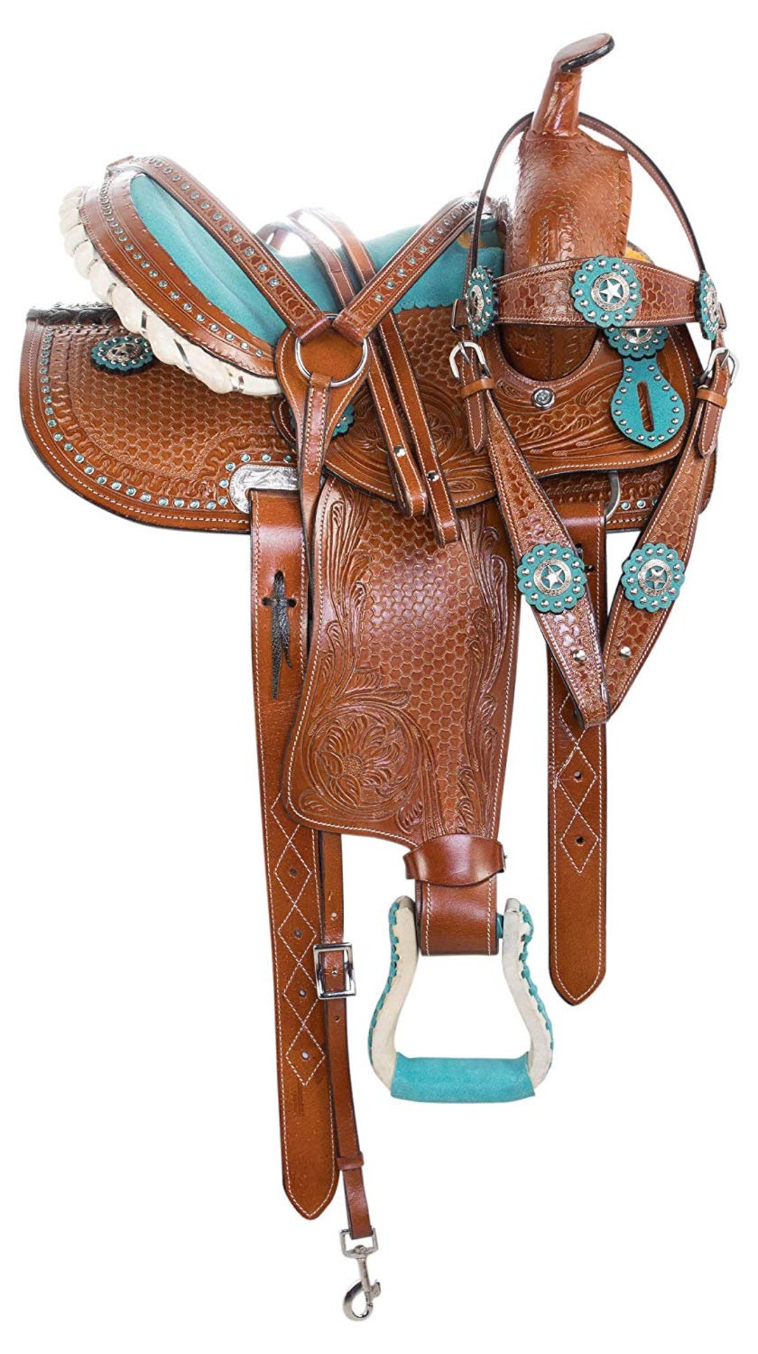 Premium Leather Western Barrel Racing Horse Saddle Tack Size 14 to 18 ...