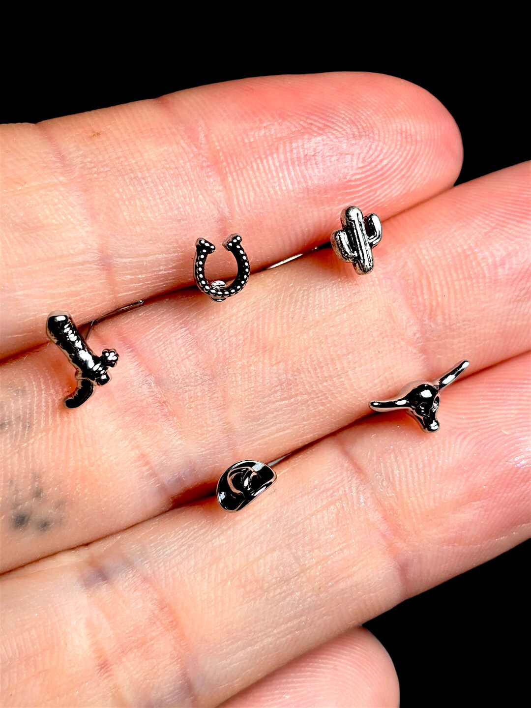 Western Nose Piercing L Shape 5 Pack - Etsy