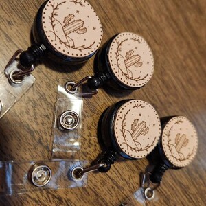 Western Retractable Badge Reel Cactus Design - Etsy
