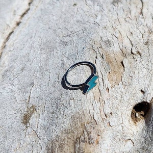 Turquoise Lightning Bolt Piercing Nose Hoop - Etsy