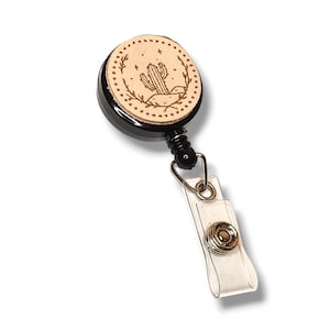 Western Retractable Badge Reel Cactus Design - Etsy