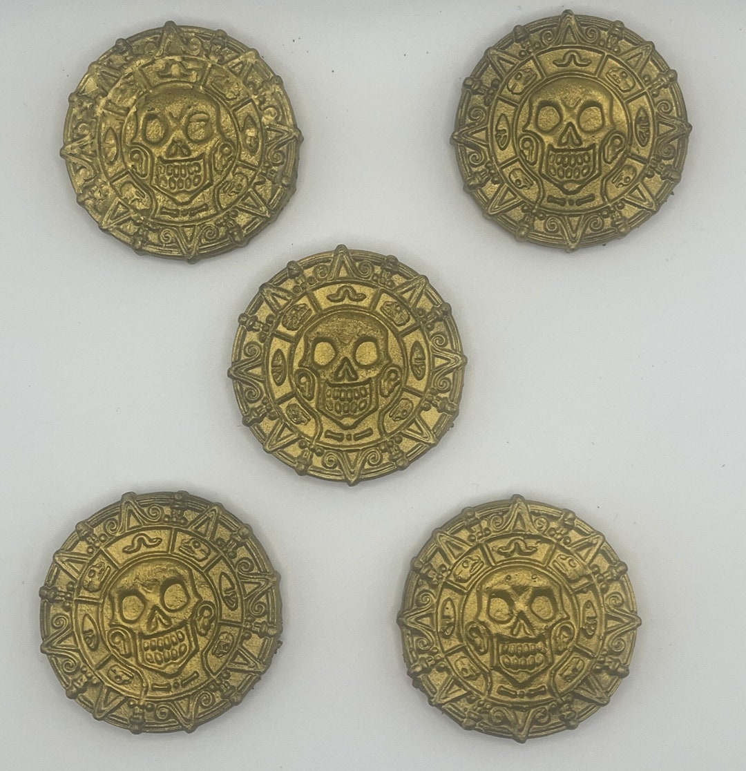 Pirates of the Caribbean Prop Gold Coin - Gold Pirate Coin Aztec ...