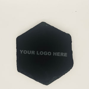 Custom Logo Coasters, Restaurant Logos, Engraved Slate Stone Coasters ...