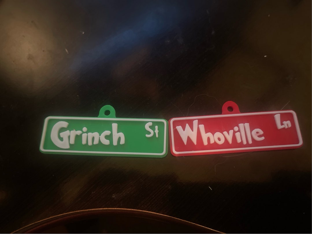 3D Printed Grinch Street Sign Christmas Ornament - Etsy