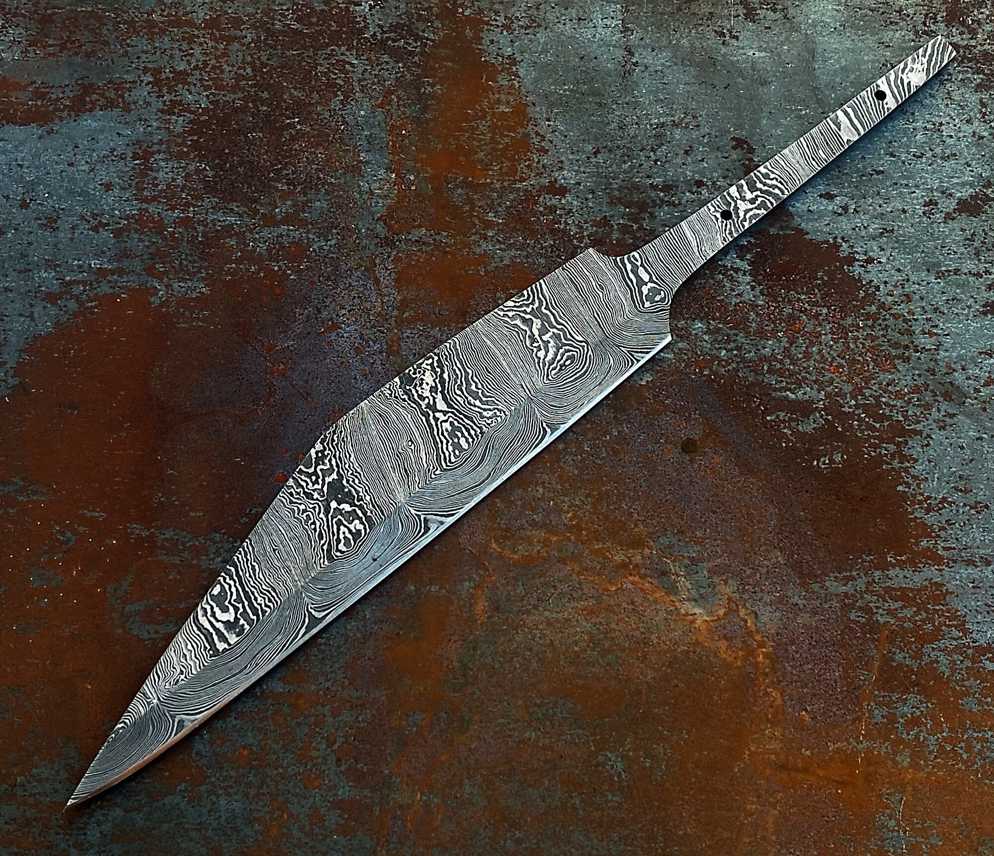 Seax Knife Hand Forged Damascus Steel Custom Made Hunting Knife Blank ...