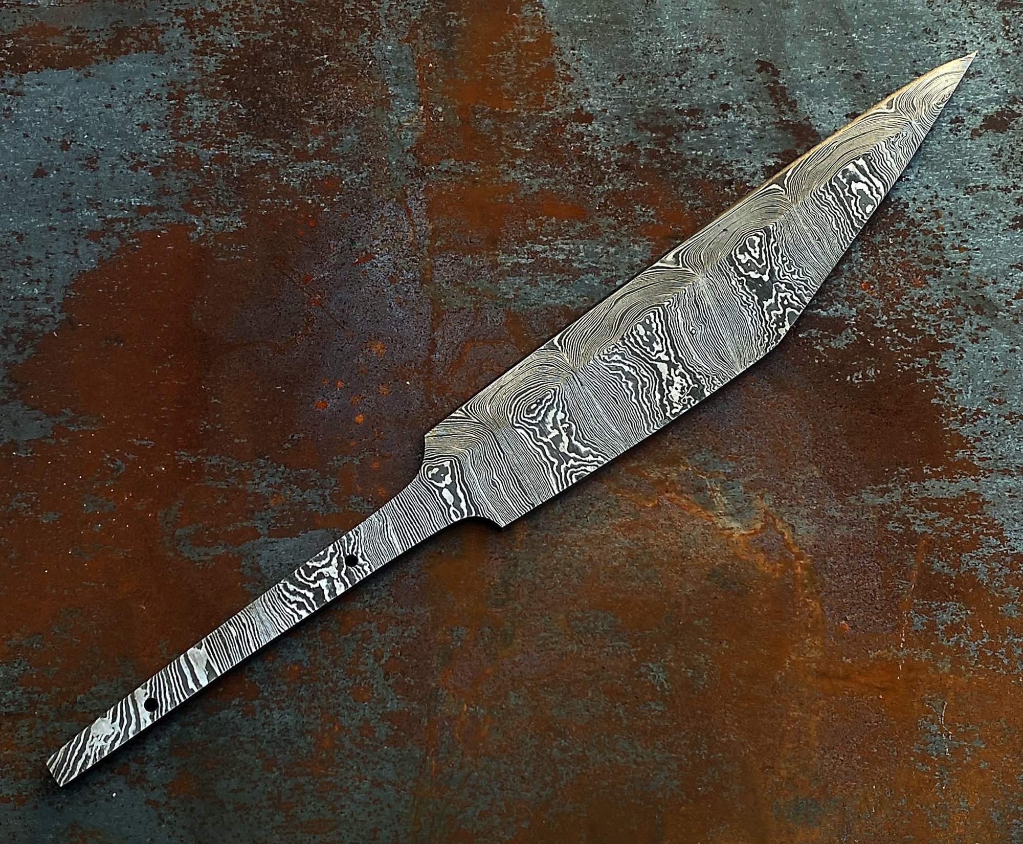 Seax Knife Hand Forged Damascus Steel Custom Made Hunting Knife Blank ...