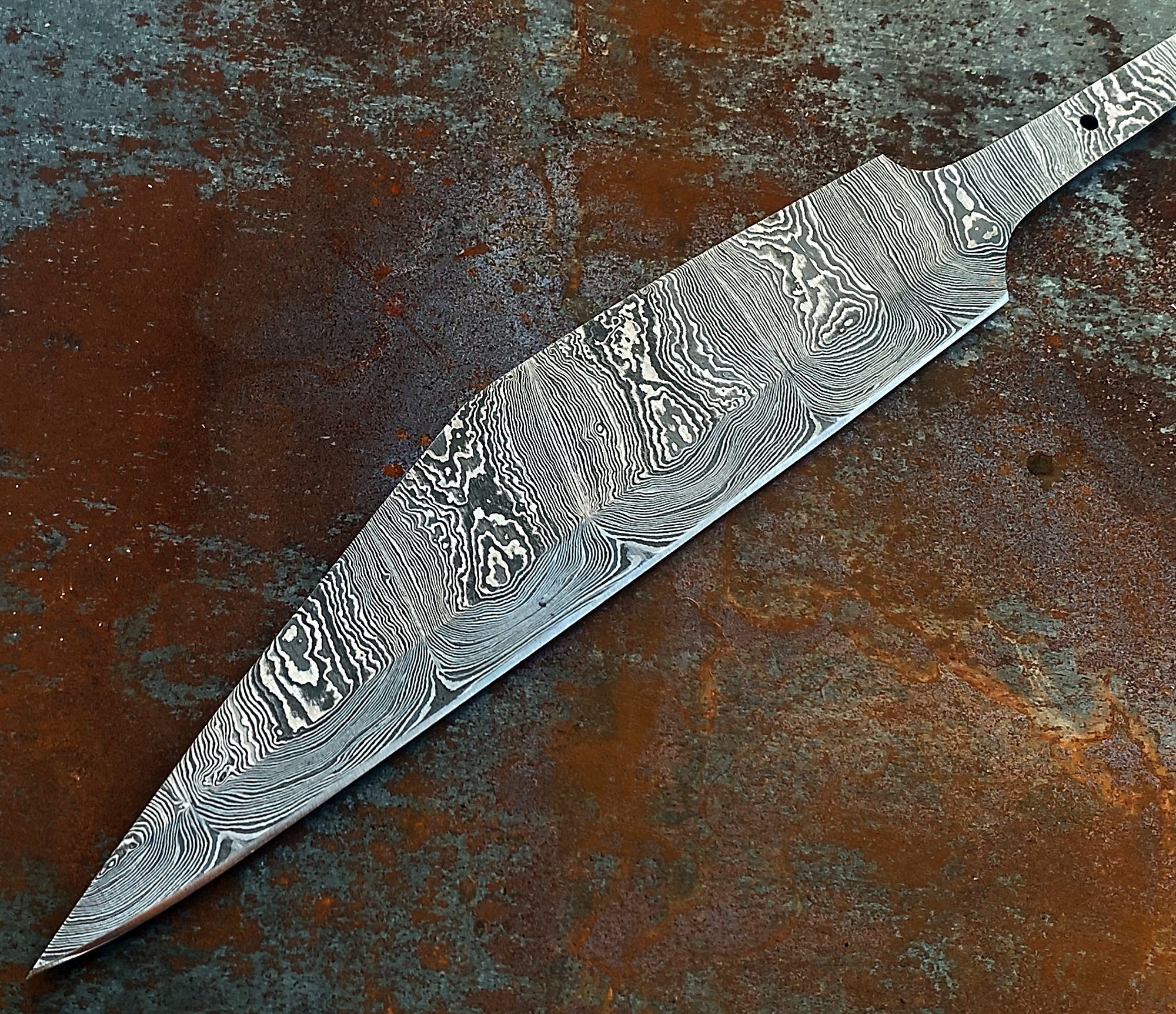 Seax Knife Hand Forged Damascus Steel Custom Made Hunting Knife Blank ...