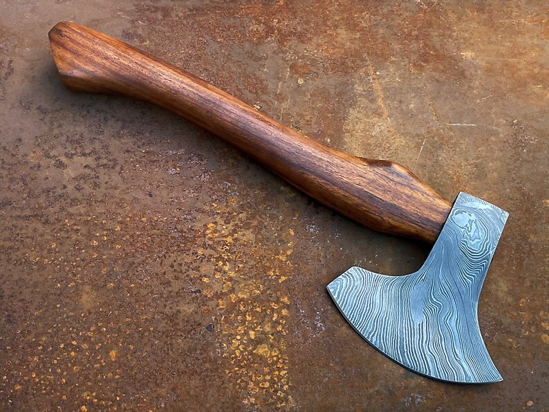 Viking Axe Custom Made Hand Forged Damascus Steel Axe Hatchet Bearded ...