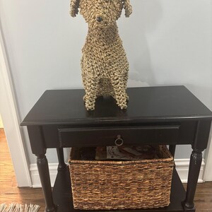 Labradoodle Dog Figurine Statue, Large Sitting Dog Sculpture, Doggie ...