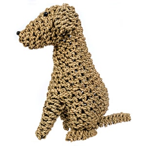 Labradoodle Dog Figurine Statue, Large Sitting Dog Sculpture, Doggie ...