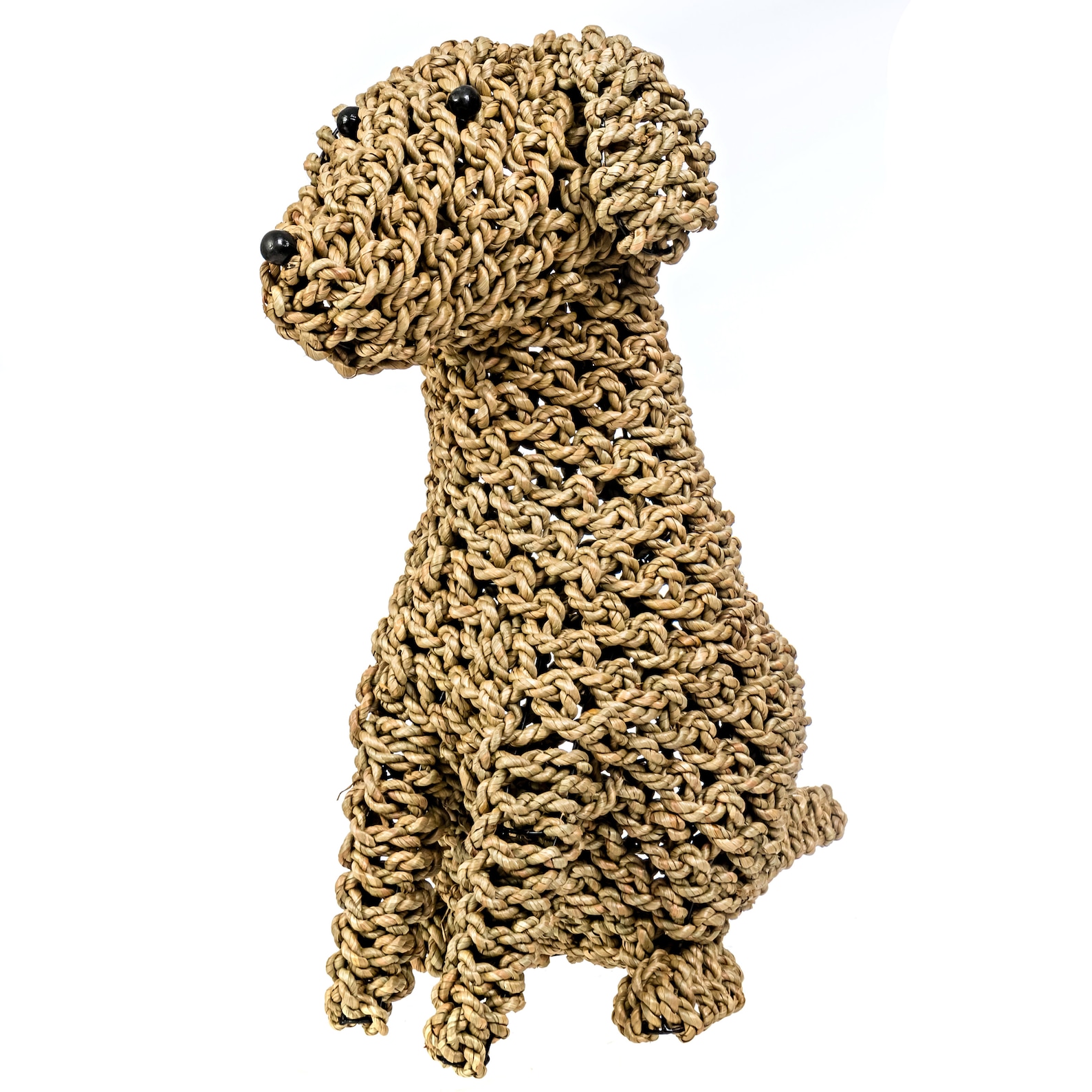 Labradoodle Dog Figurine Statue, Large Sitting Dog Sculpture, Doggie ...