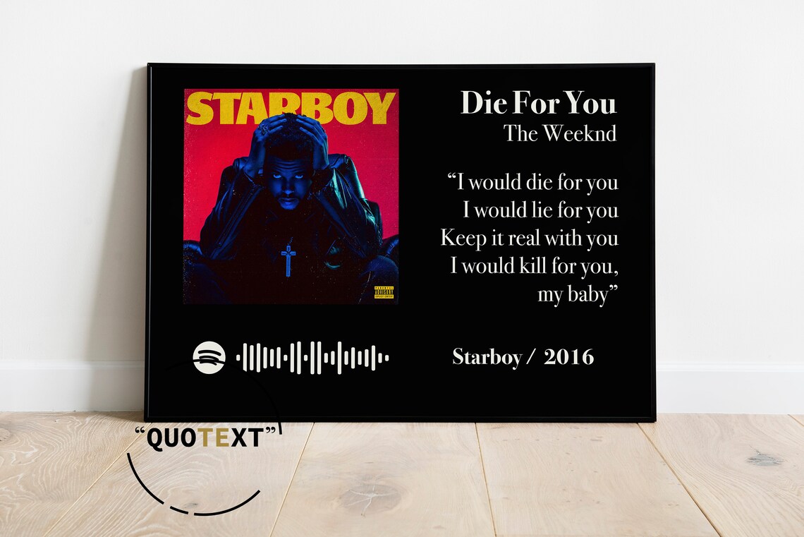 The Weeknd Poster Die for You Album Cover Poster Music - Etsy