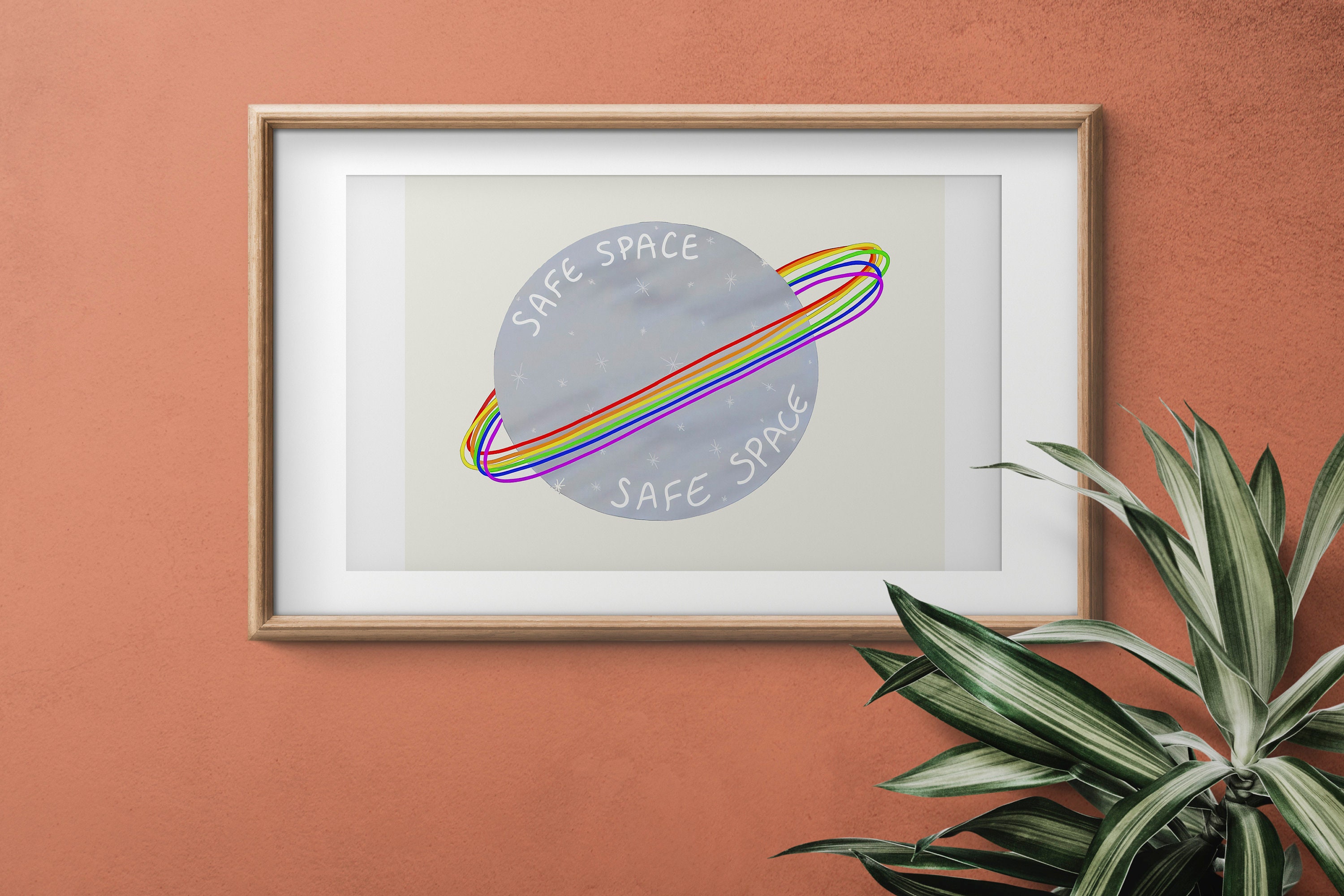Safe Space Poster LGBTQ Gift Pride Wall Art LGBTQ Queer Wall Art Pride ...