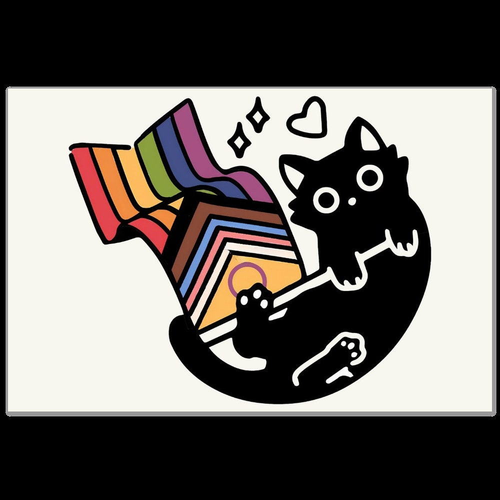 Pride Cat Poster | LGBTQ Gift | Pride Wall Art | LGBTQ+ | Queer Wall ...