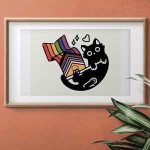 Pride Cat Poster | LGBTQ Gift | Pride Wall Art | LGBTQ+ | Queer Wall ...