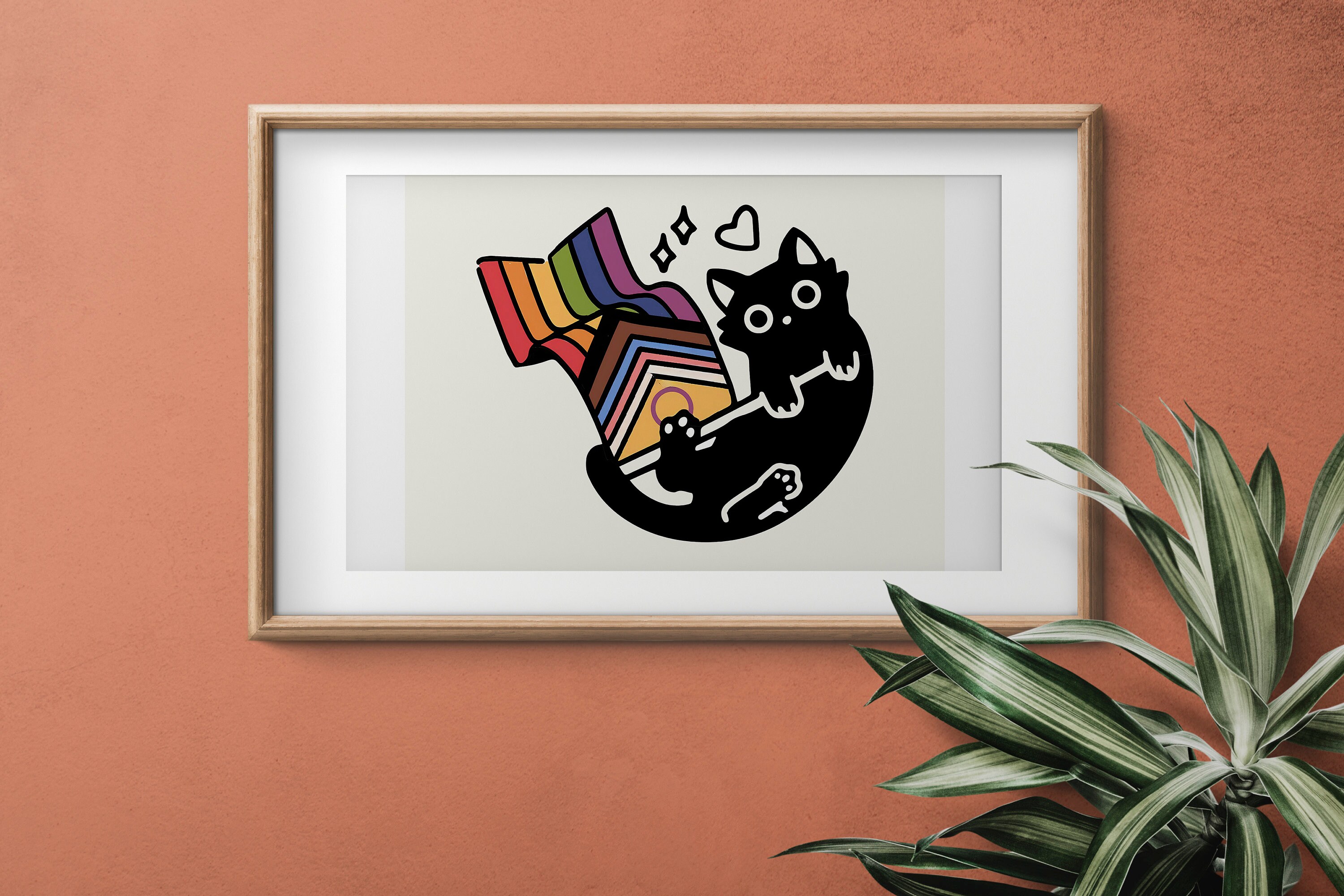 Pride Cat Poster | LGBTQ Gift | Pride Wall Art | LGBTQ+ | Queer Wall ...