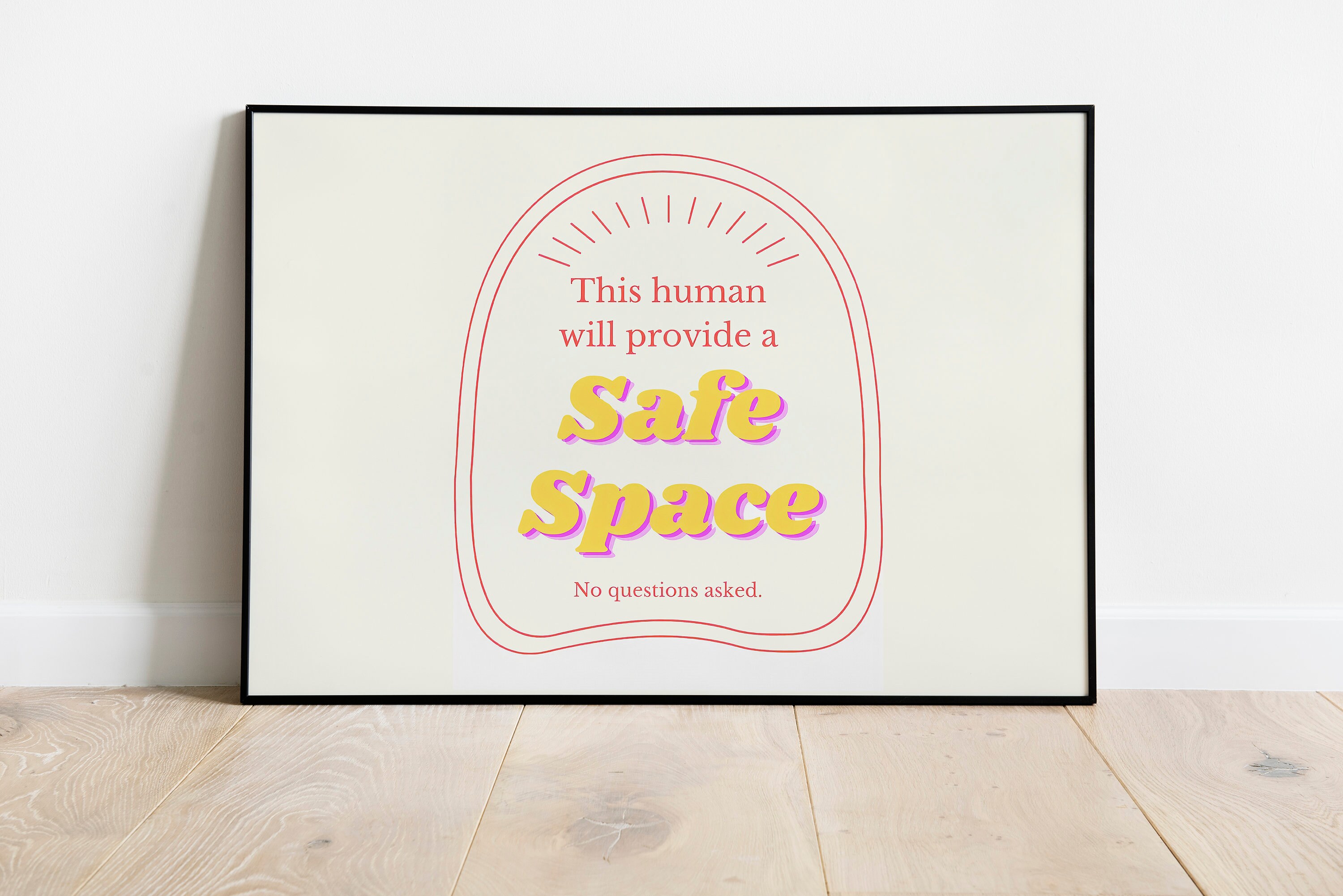 Safe Space Poster LGBTQ Gift Pride Wall Art LGBTQ Queer Wall Art Pride ...