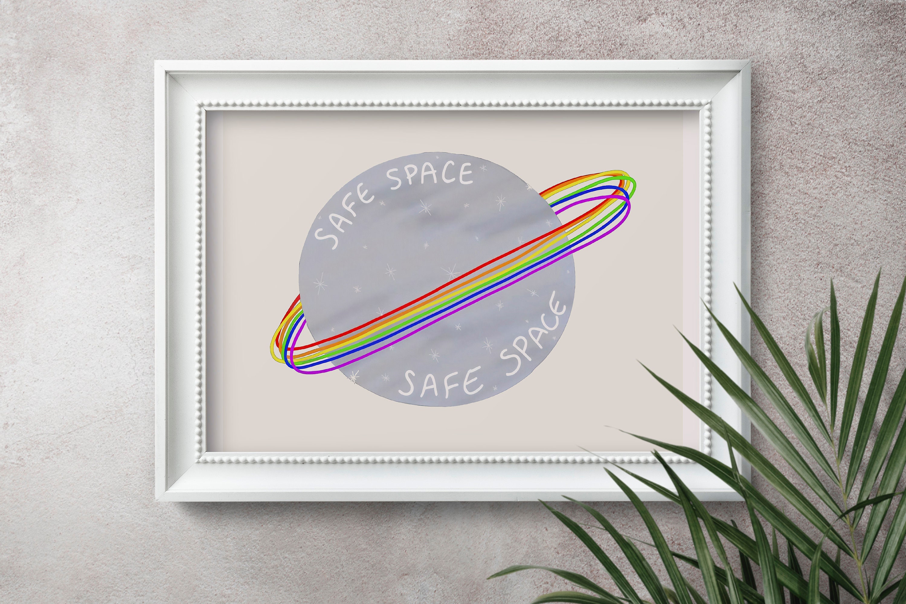 Safe Space Poster LGBTQ Gift Pride Wall Art LGBTQ Queer Wall Art Pride ...