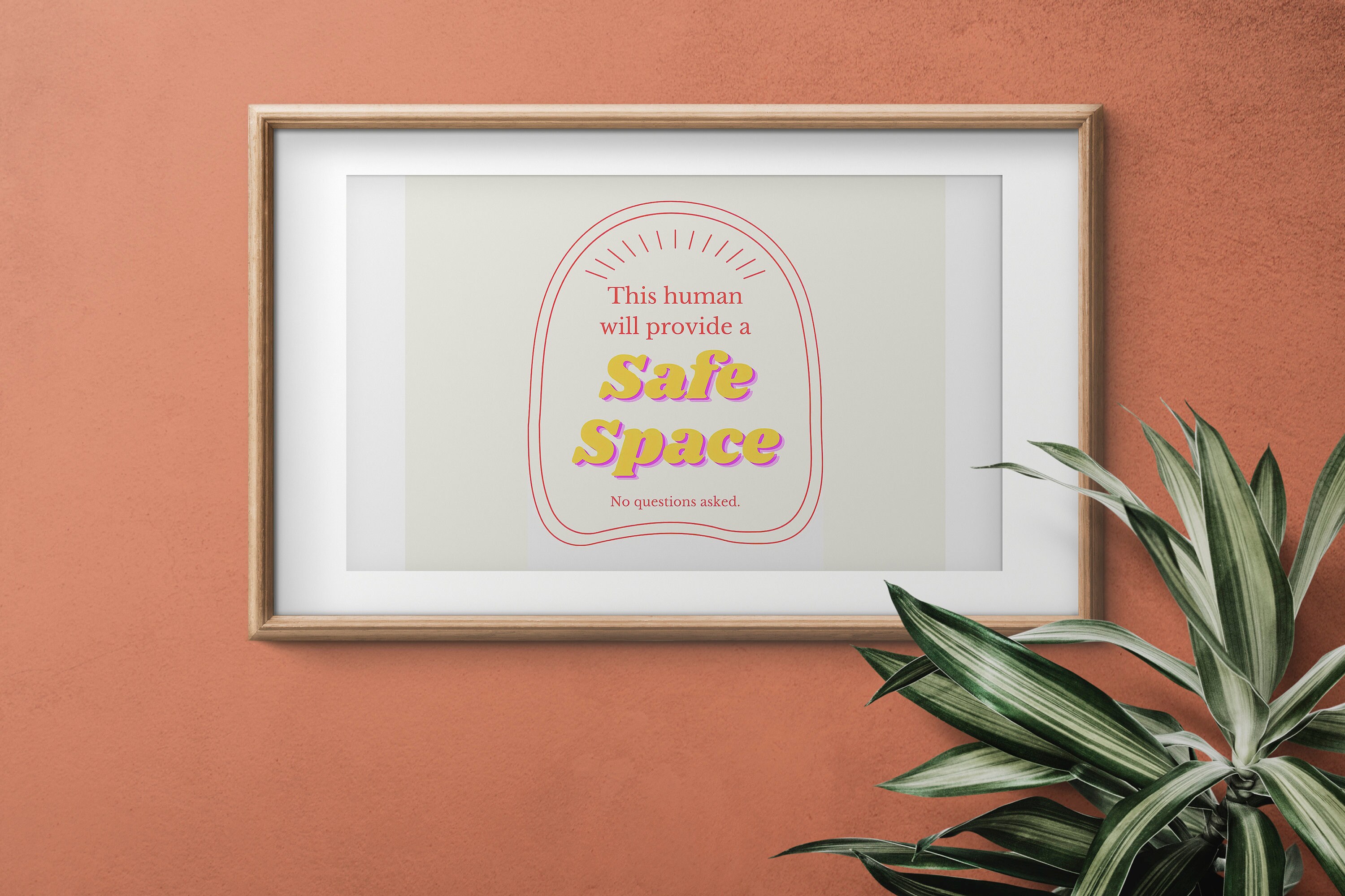 Safe Space Poster LGBTQ Gift Pride Wall Art LGBTQ Queer Wall Art Pride ...